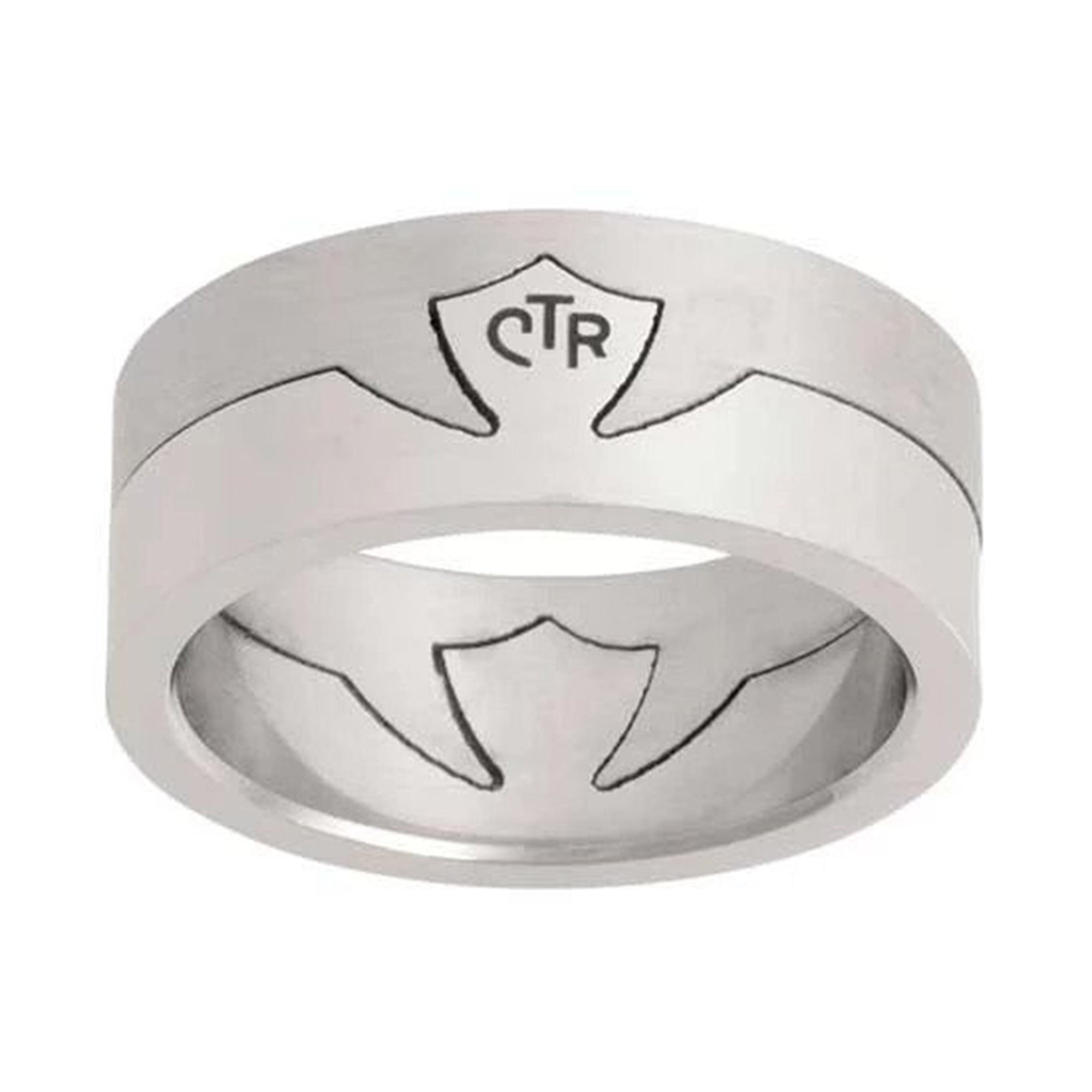 J78 Mormon LDS Unisex CTR Ring Stainless Steel Two Piece Puzzle Handma ...