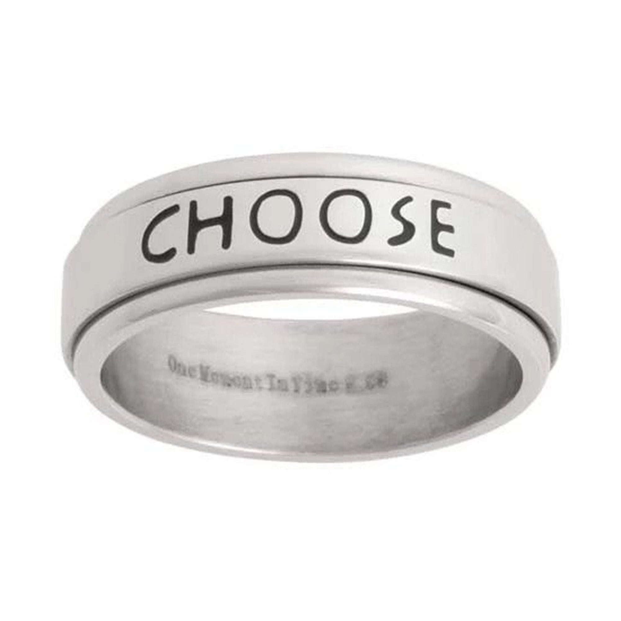 J47N Mormon LDS Unisex CTR Ring Spinner Stainless Steel Size 9 One Mom ...